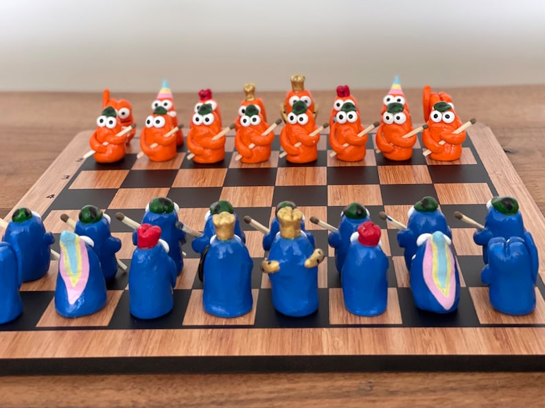 Ceramic Cute Characters Chess Set Handmade Personalized Chess - Etsy