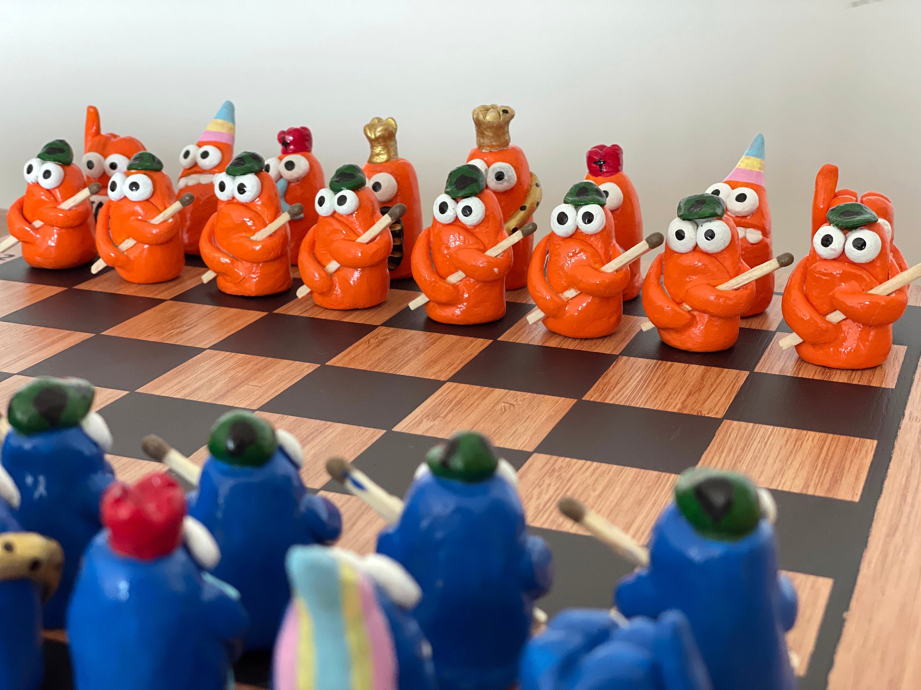 Ceramic Cute Characters Chess Set, Handmade Personalized Board Game - Etsy