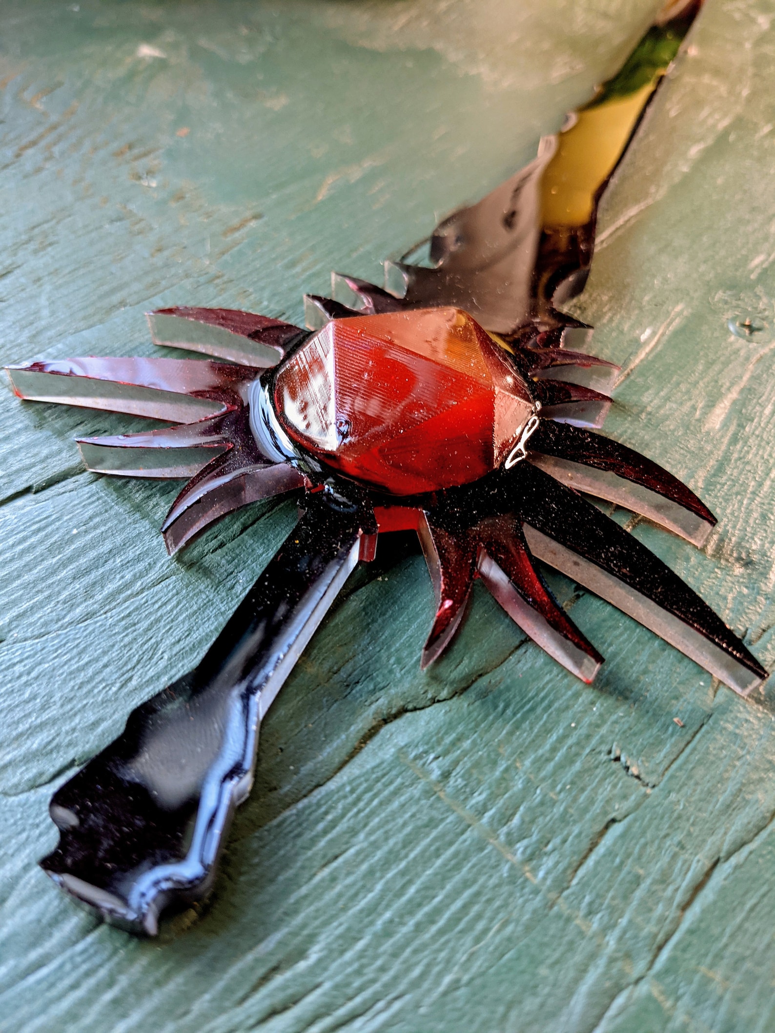 Red Ruby Dagger Large Black and Crimson Blade Scarlet Gem | Etsy