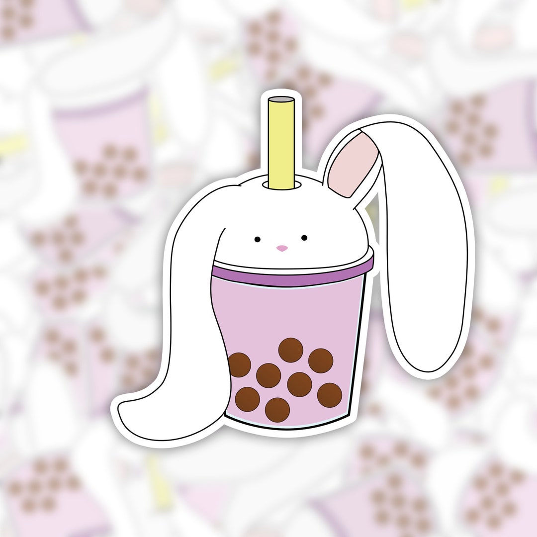 Bunny Bubble Tea Sticker Laptop Sticker Vinyl Sticker Waterproof Boba ...
