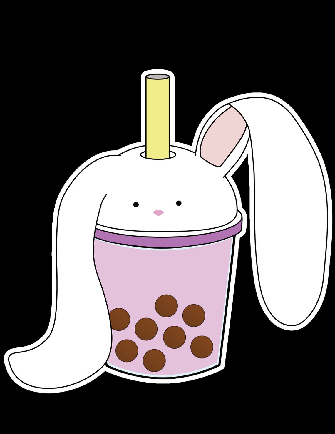 Bunny Bubble Tea Sticker Laptop Sticker Vinyl Sticker - Etsy