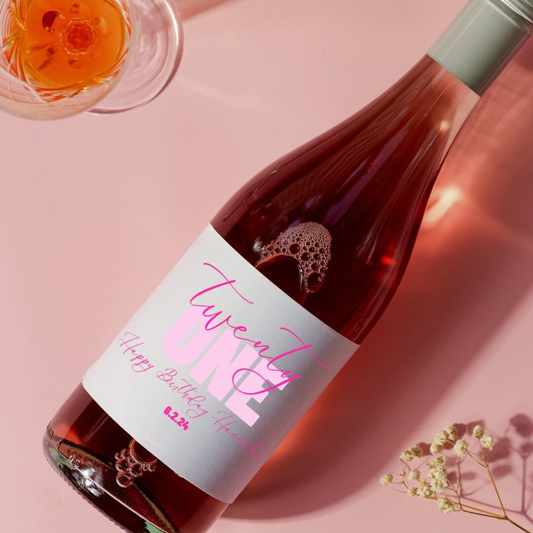 Custom Twenty One Legal 21st Birthday Pink Girly Finally 21 Fun Wine ...