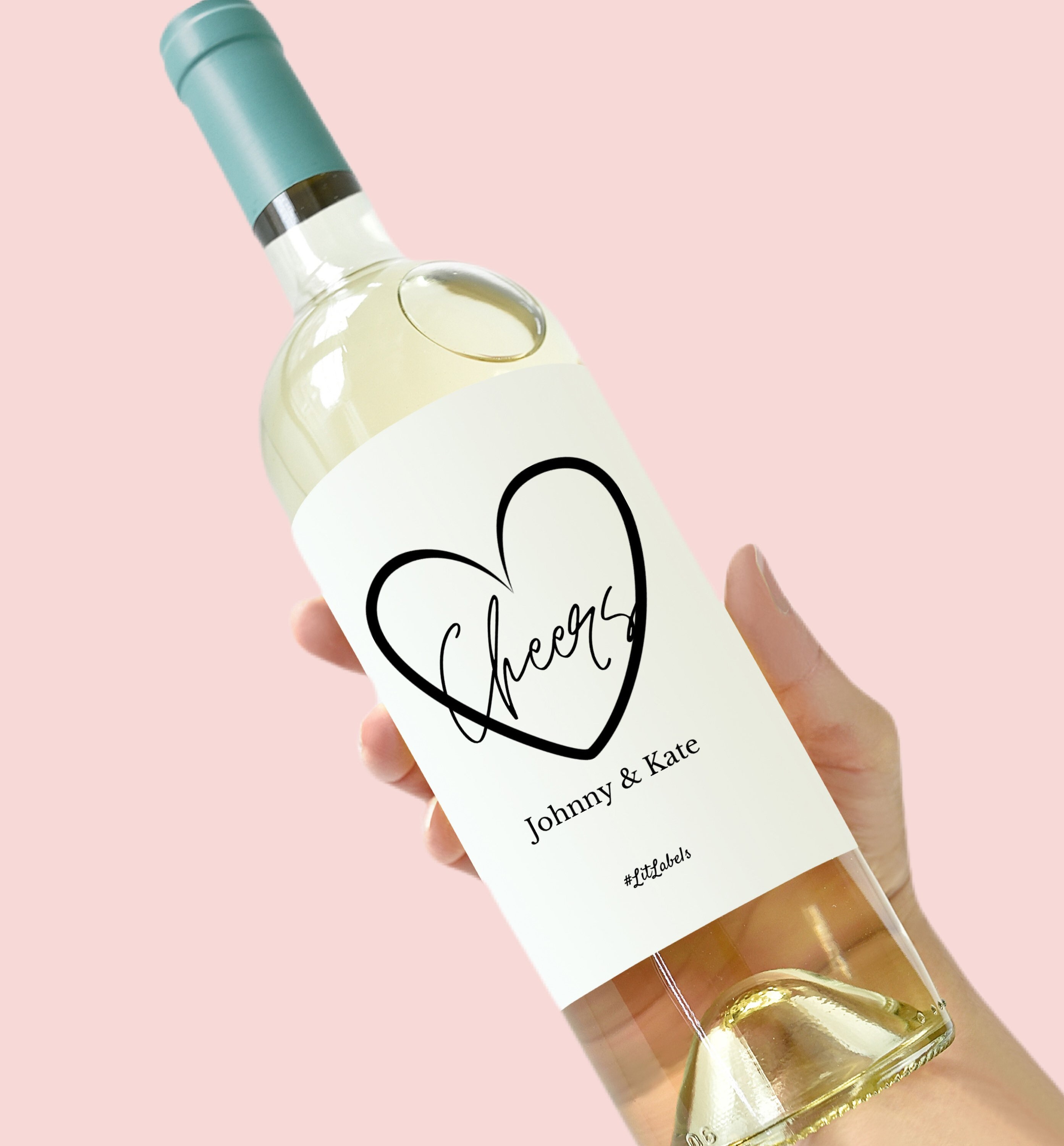 CUSTOM Congrats Cheers Wine Bottle Label Cute Gift for Him Her - Etsy