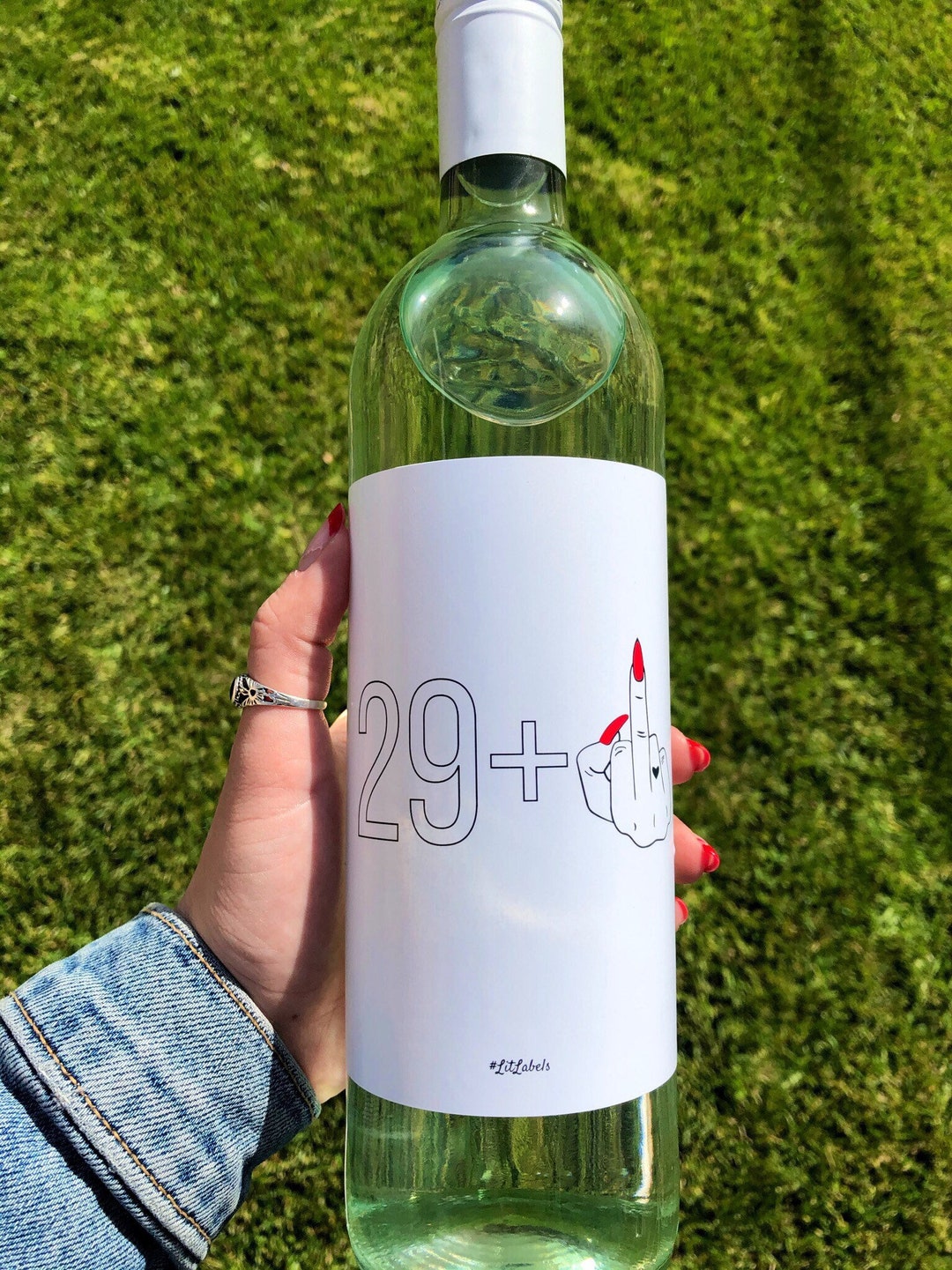 CUSTOM Middle Finger FU Personalized Birthday Wine Label Dirty 30 30th ...