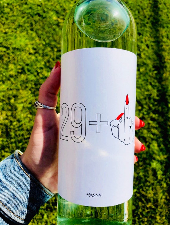 CUSTOM Middle Finger FU Personalized Birthday Wine Label Dirty | Etsy