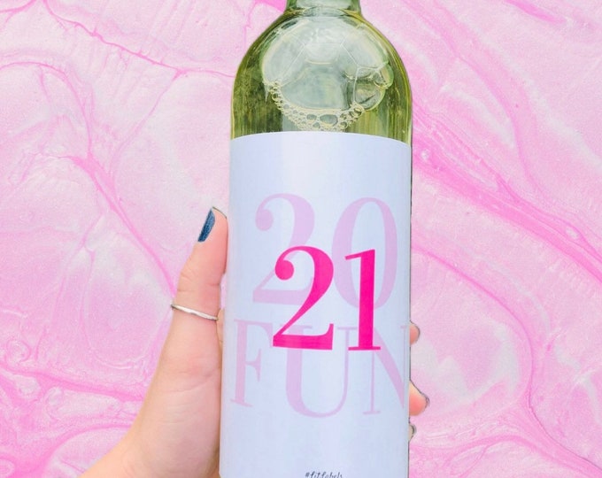 21st Birthday Cheetah Print Finally 21 Wine Bottle Label Funny - Etsy
