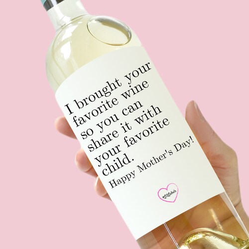 Mother's Day Wine Label Custom Mother's Day Gift - Etsy