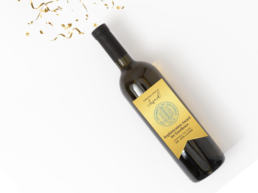 Congratulatory Ribbon Wine Bottle Label, Award, Prize, Professor ...