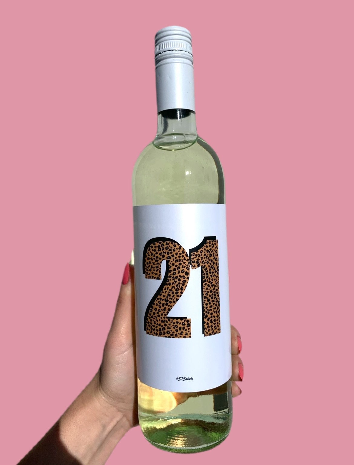 21st Birthday Cheetah Print Finally 21 Wine Bottle Label Funny - Etsy