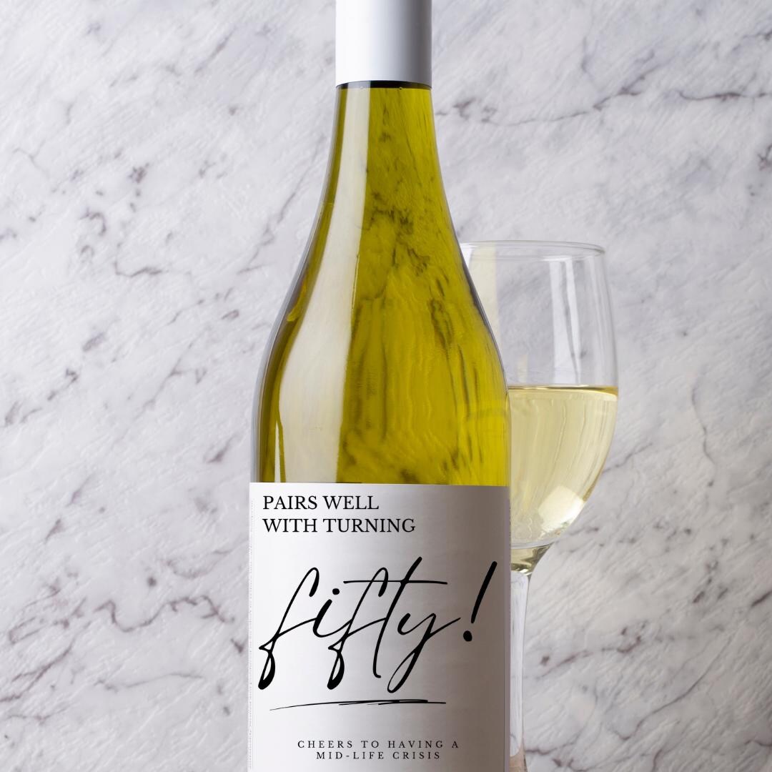 Pairs Well With Turning 50, 60, 75, CUSTOM Birthday Wine, Champagne ...