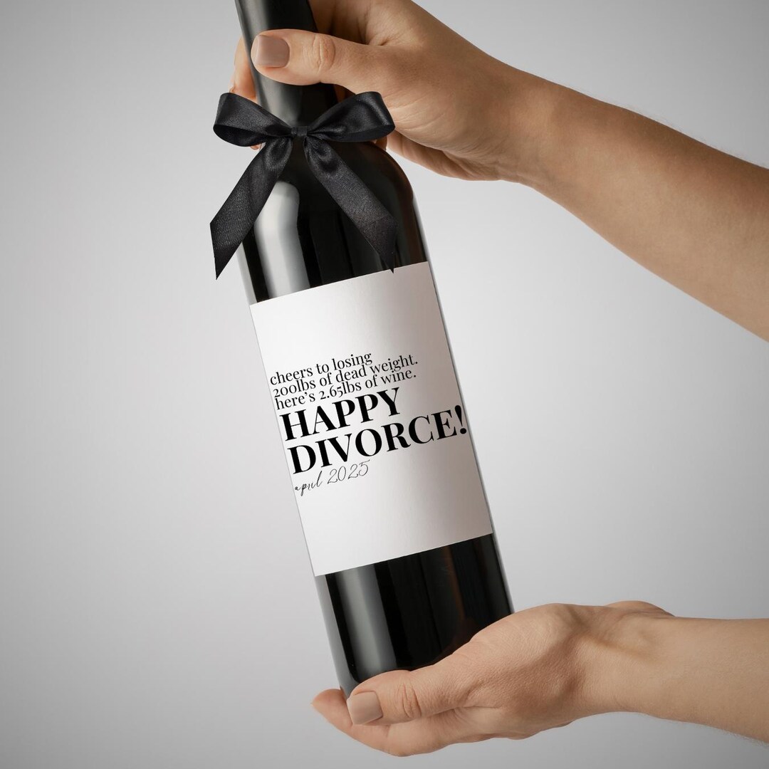 Funny Dark Humor Divorce Cheers Wine Label Gift Idea; Heartbreak, for ...