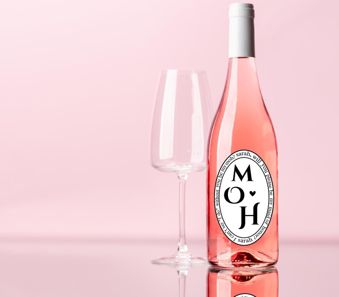 Custom MOH Diptique Design Maid of Honor Matron Wine Label Gift Idea ...