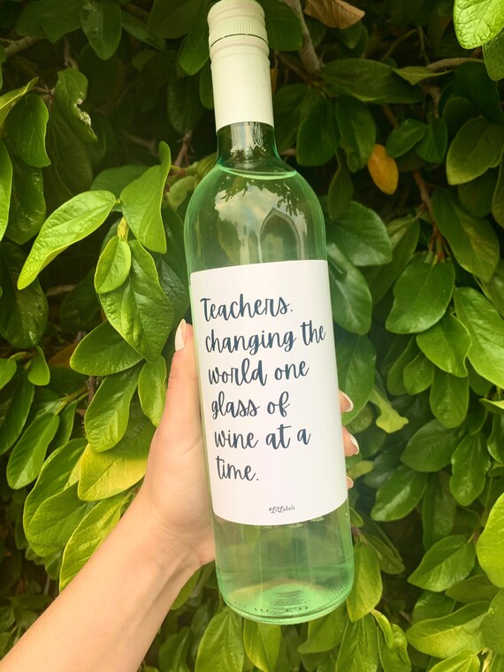 Teacher Appreciation Teach Funny Cute Wine Bottle Label | Etsy