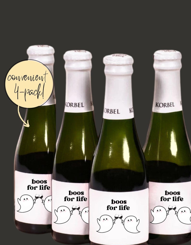 Pack of Mini Champagne Labels for Boo Baskets Friends Boos Spooky ...