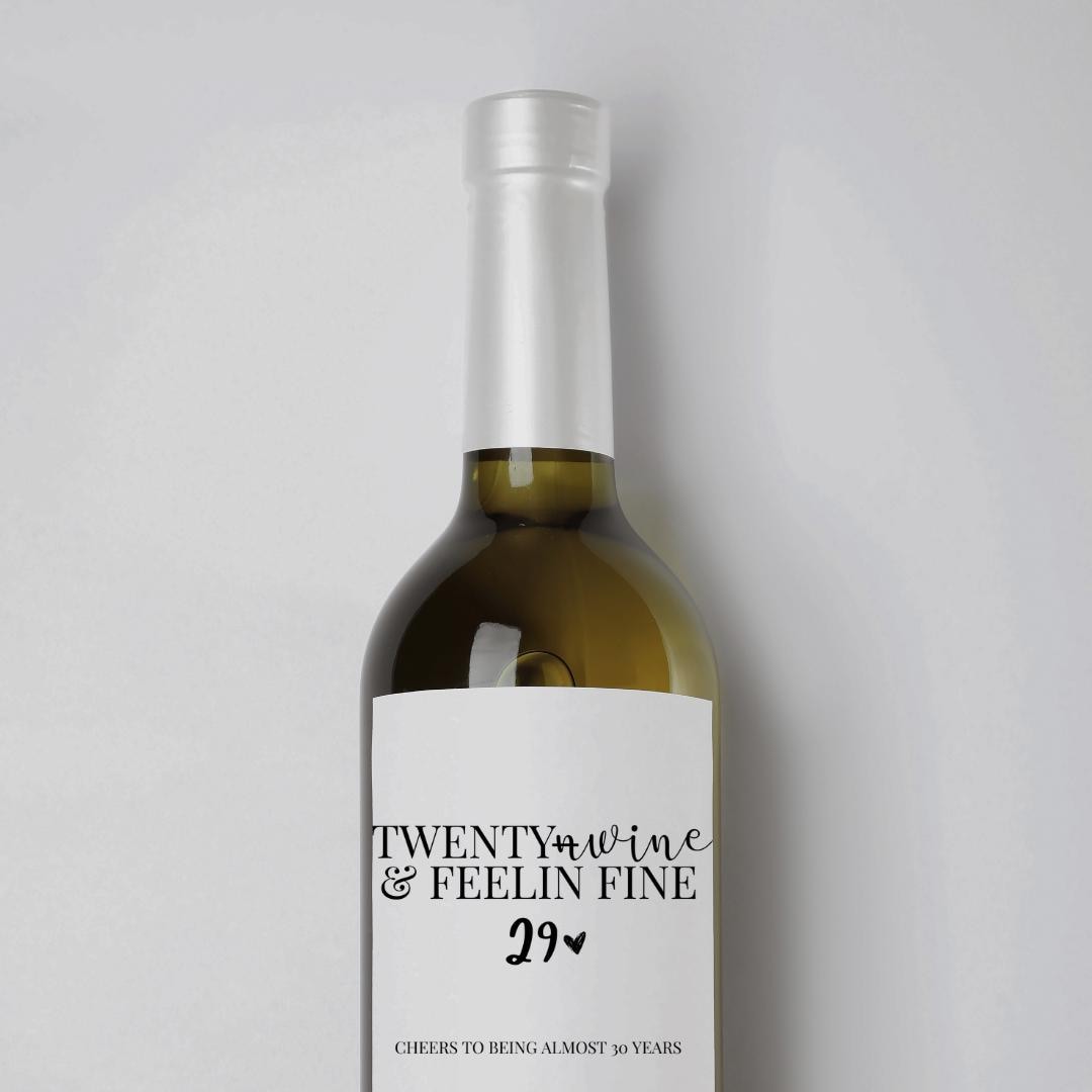 Twenty Wine 29th Birthday Last Year of Twenties Happy Birthday Wine ...