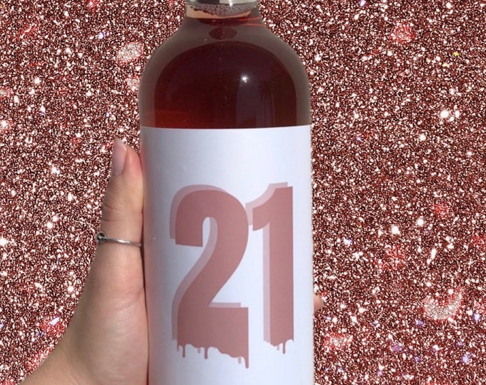 21st Birthday Cheetah Print Finally 21 Wine Bottle Label Funny - Etsy