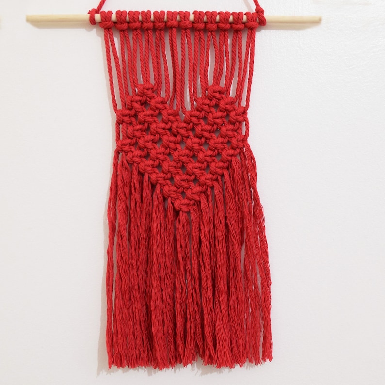 Macrame Heart Pattern With Video Tutorial DIY Heart Ornament - Etsy Denmark