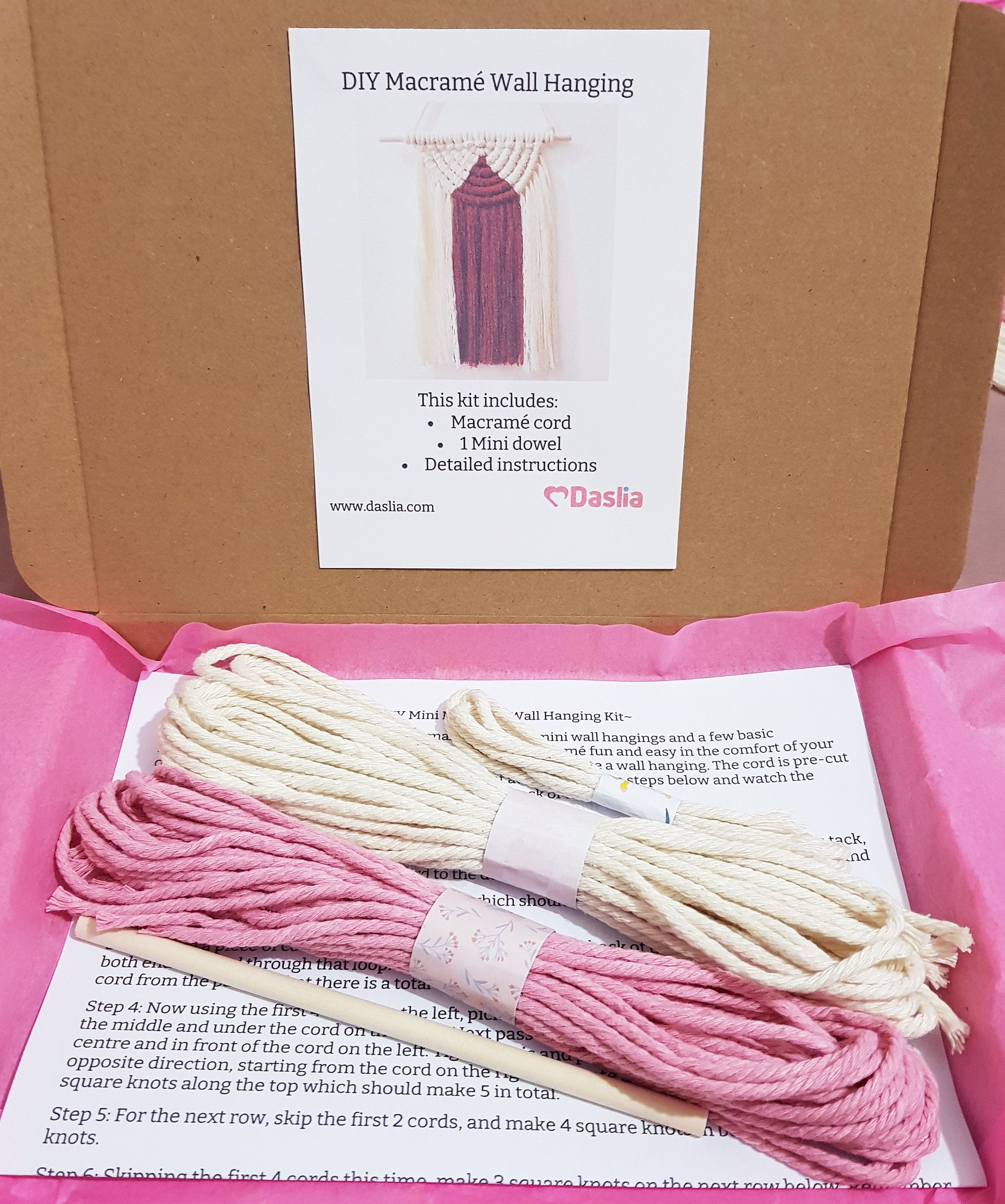 DIY Kit Large Macrame Wall Hanging Kit With Video Tutorial - Etsy UK