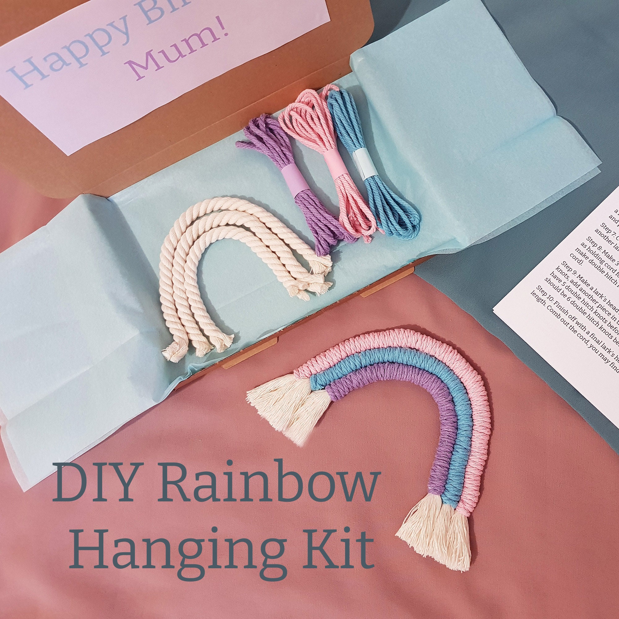 DIY Macrame Rainbow Hanging Kit Make Your Own Rainbow | Etsy