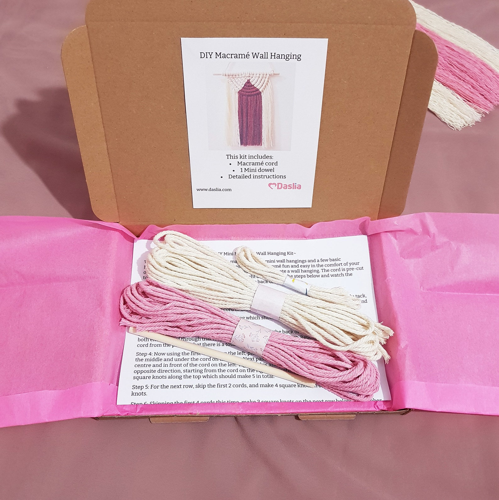 DIY Kit Large Macrame Wall Hanging Kit With Video Tutorial - Etsy UK