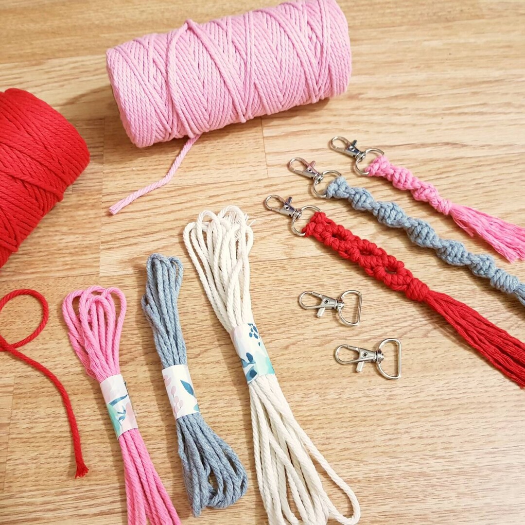 DIY Macrame Key Chain Kit | Make Your Own Key Rings | Beginners Craft Kit With Pre Cut Cord ...