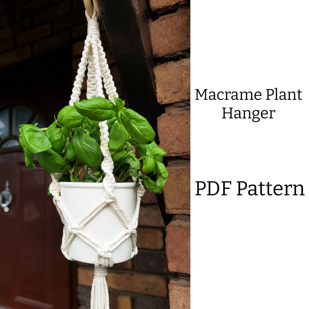Macrame Pattern With Video Tutorial | DIY Plant Hanger | PDF Macrame ...