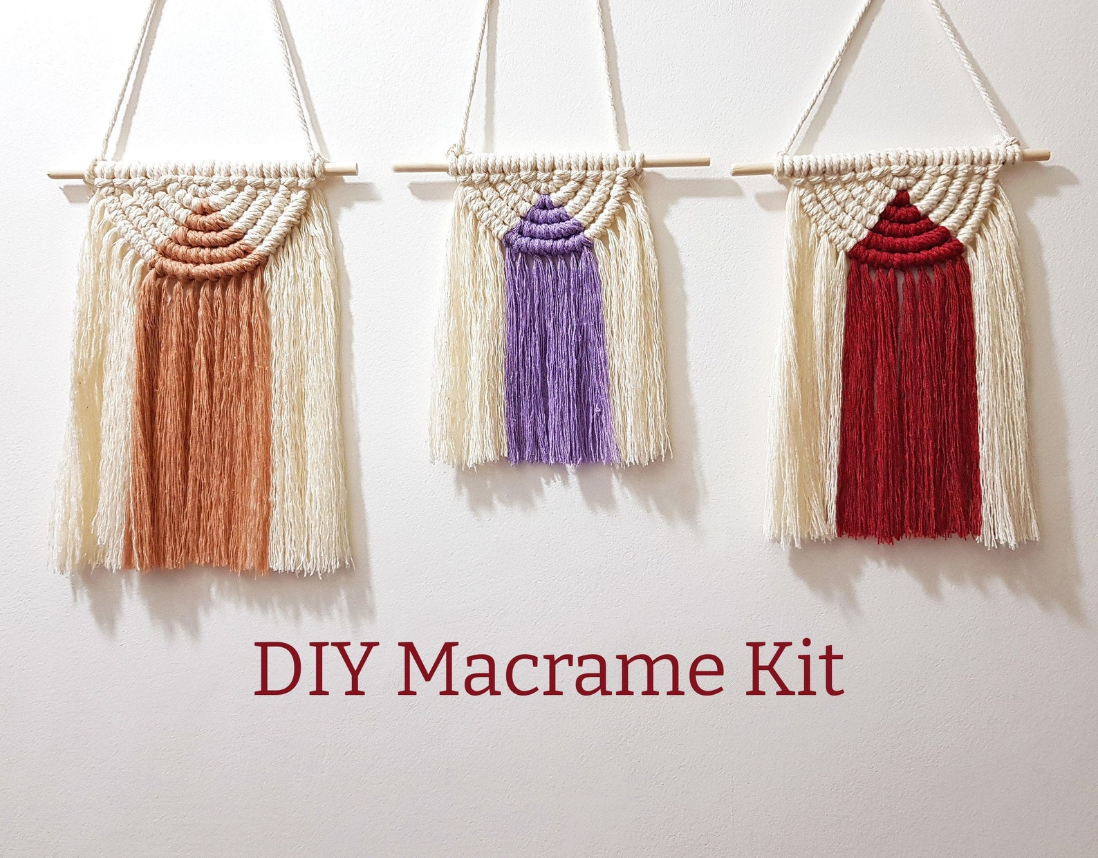 DIY Kit Large Macrame Wall Hanging Kit With Video Tutorial | Etsy UK