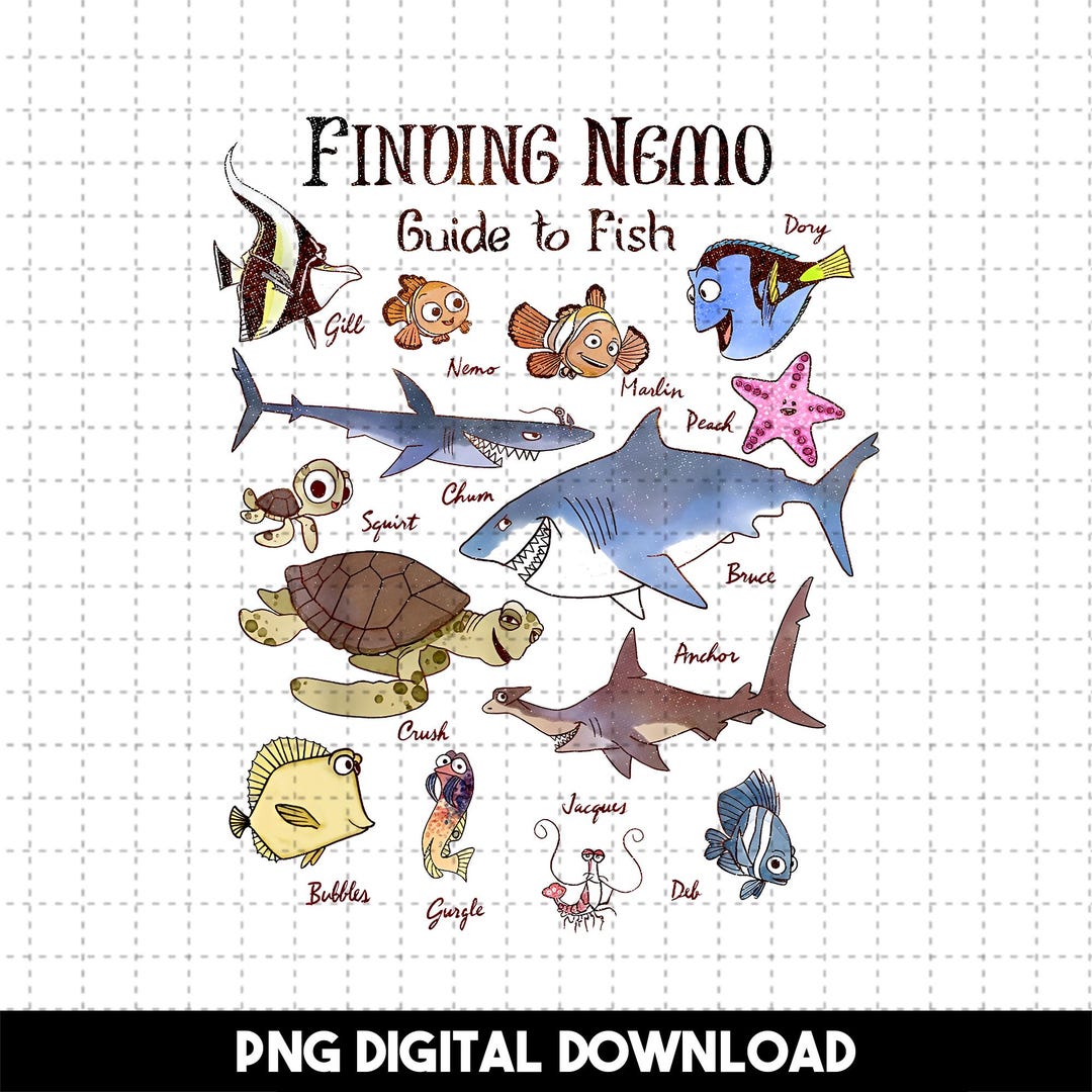 Retro Guide to Fish Disney Finding Nemo Characters Png, Boy Girl ...