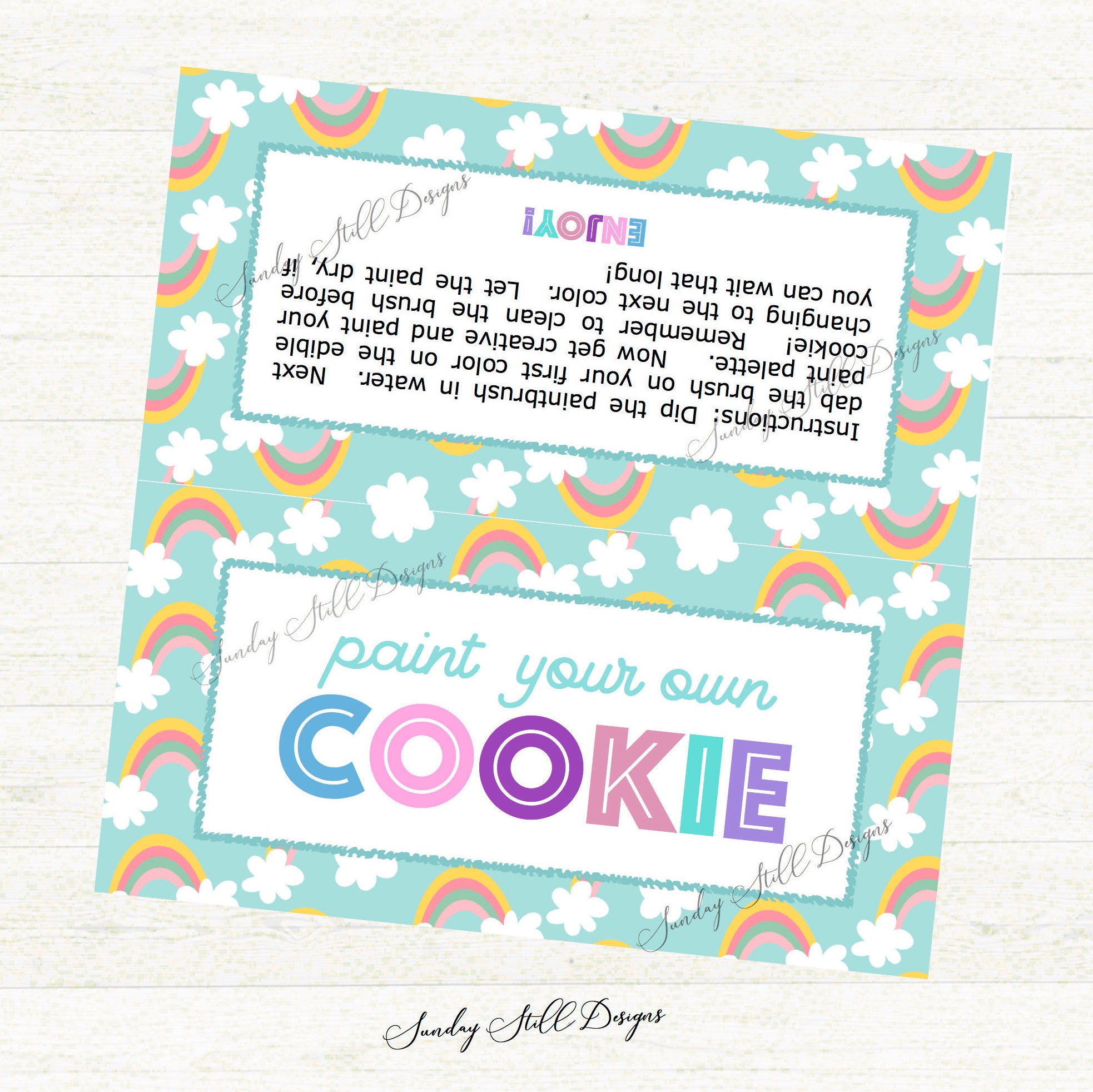 PYO Rainbow Cookie Bag Toppers, 4 & 5 Inch (digital Download) - Etsy