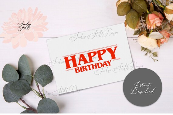 Printable Stranger Things Birthday Cards Two Designs - Etsy