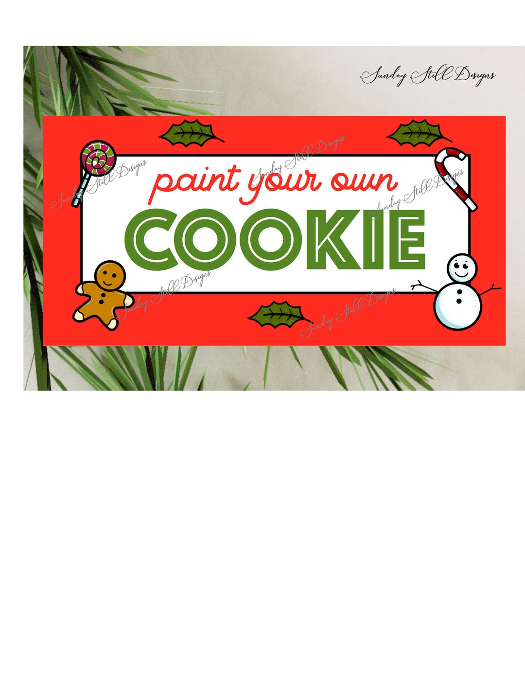 Paint Your Own Christmas Cookie Bag Toppers / 4" & 5" Christmas Goodie ...