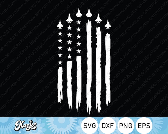American Flag Jet Fighter SVG 4th of July SVG Distressed USA | Etsy