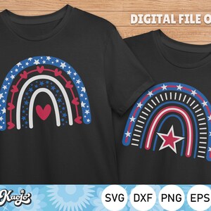 4th of July Rainbow Svg Bundle, Patriotic US Falg Rainbow Svg, American ...