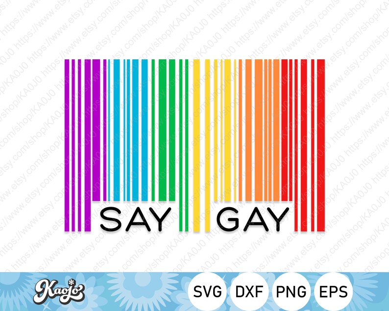 Say Gay Svg Rainbow Bar Code Svg Gay Awareness Svg Say Gay - Etsy Canada