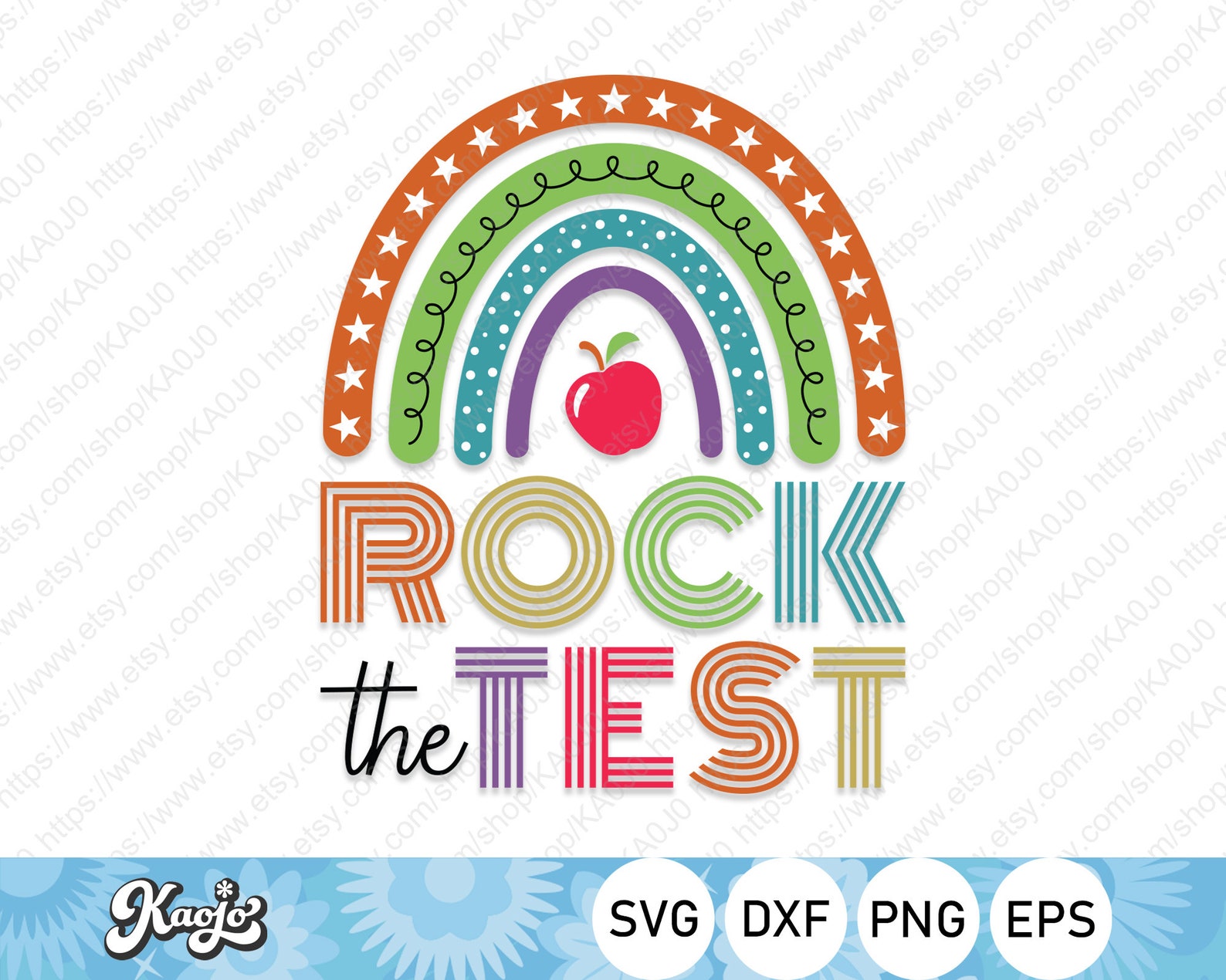 Rock the Test Svg Teacher Testing Svg Teacher Appreciation | Etsy
