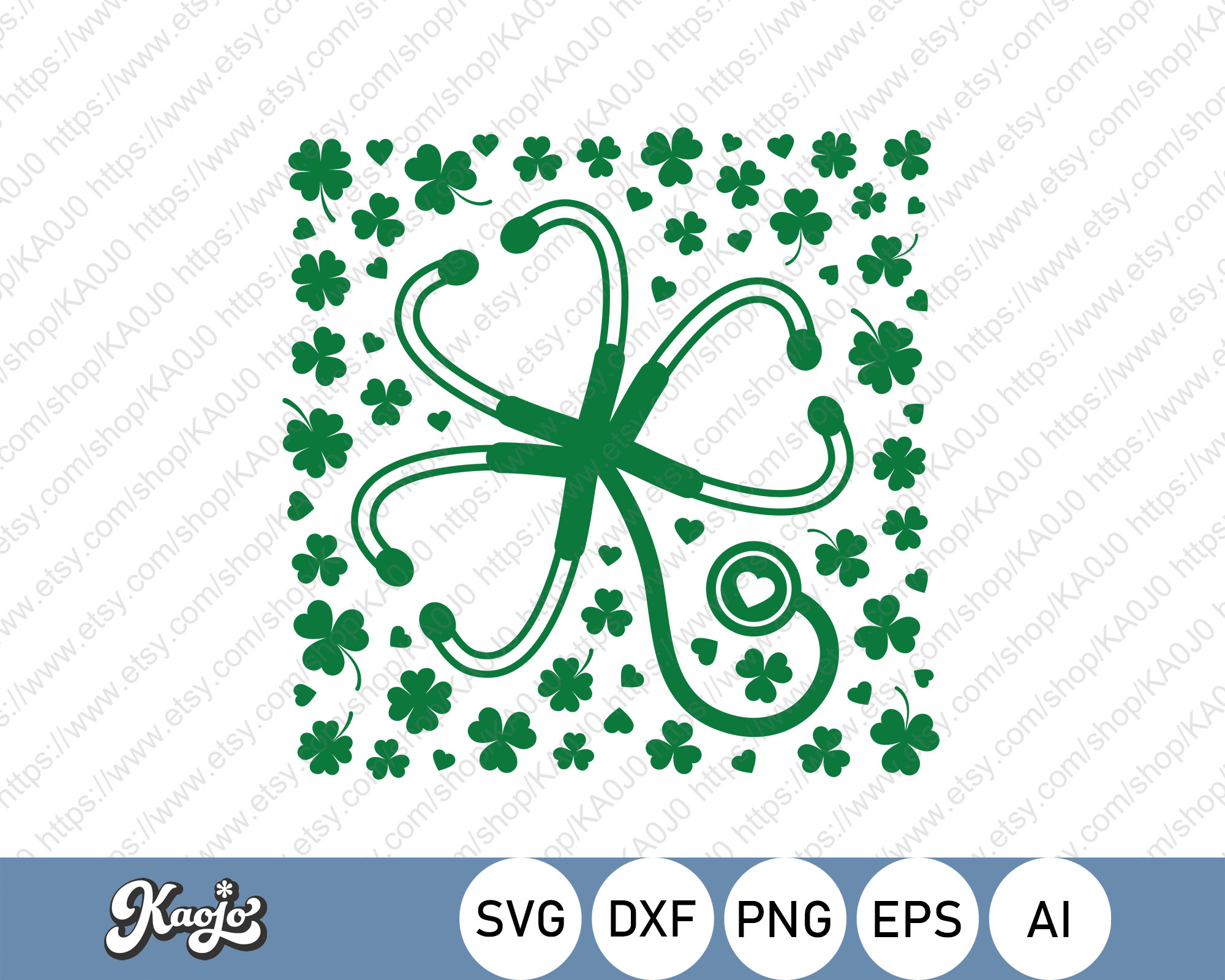 Nurse St. Patrick's Day SVG Stethoscope Shamrock SVG | Etsy
