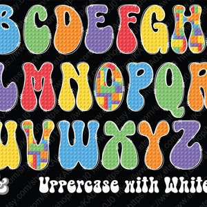 Building Block Doodle Letters PNG Bundle, Master Builder Groovy ...