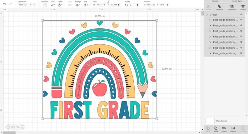First Grade Rainbow Svg First Day of School Svg Back to - Etsy