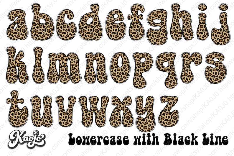 Leopard Print Doodle Letters PNG, Cute Leopard Pattern Alphabet ...