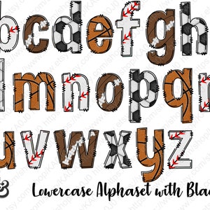 Sport Ball Doodle Letters PNG Bundle, Basketball, Football Alphabet ...