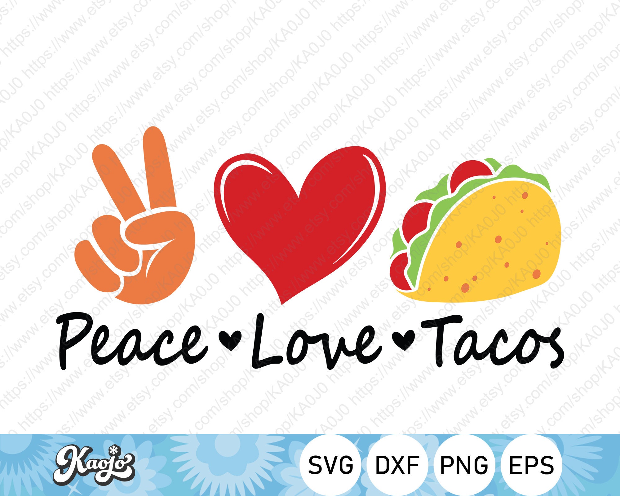 Peace Love Tacos SVG Cinco De Mayo SVG Tacos Lover SVG - Etsy