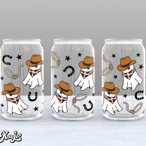 Cowboy Ghost Can Glass Svg, Halloween Boo Haw Can Glass Svg, Spooky ...