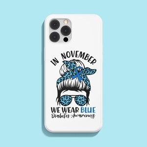 In November We Wear Blue Diabetes Awareness Svg, Diabetes Leopard Messy ...