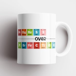 Progress Over Perfection Svg, Inspirational Motivational Svg, Periodic ...