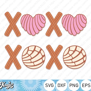XOXO Svg, Mexican Bread Lover Svg, Concha Heart Valentine Svg ...