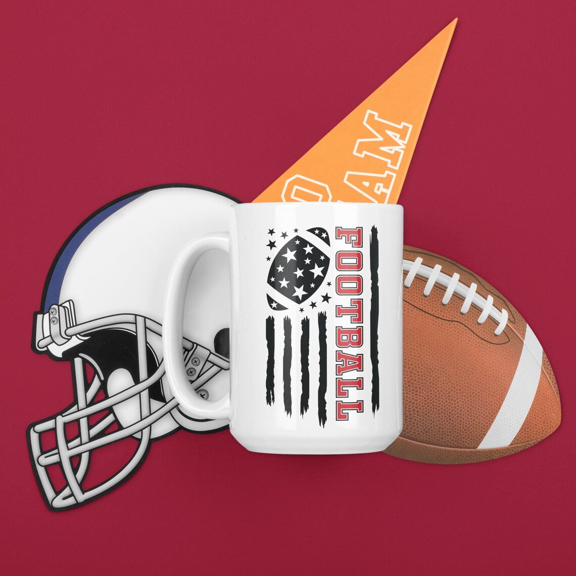 American Football USA Flag SVG Football Game Day SVG | Etsy