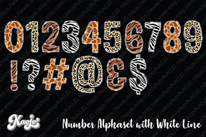 Wild Doodle Letters PNG Bundle, Animal Skin Pattern Alphabet Uppercase ...