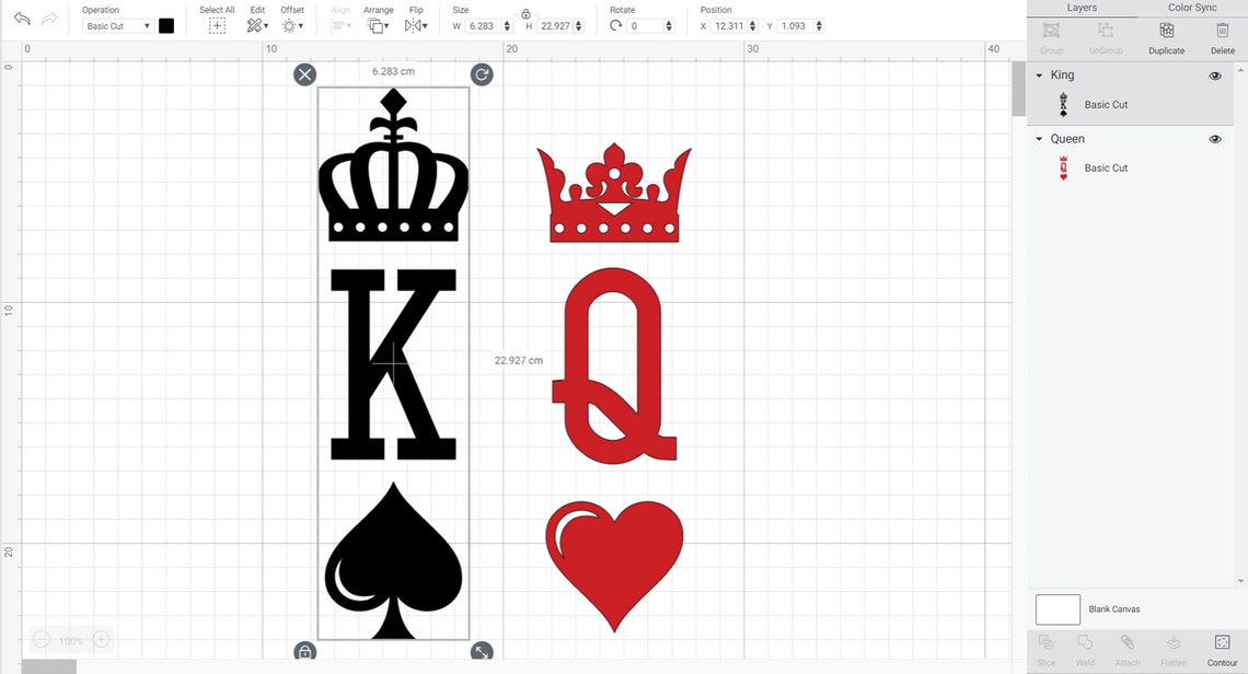 King and Queen SVG King of Spades SVG Queen of Hearts SVG - Etsy