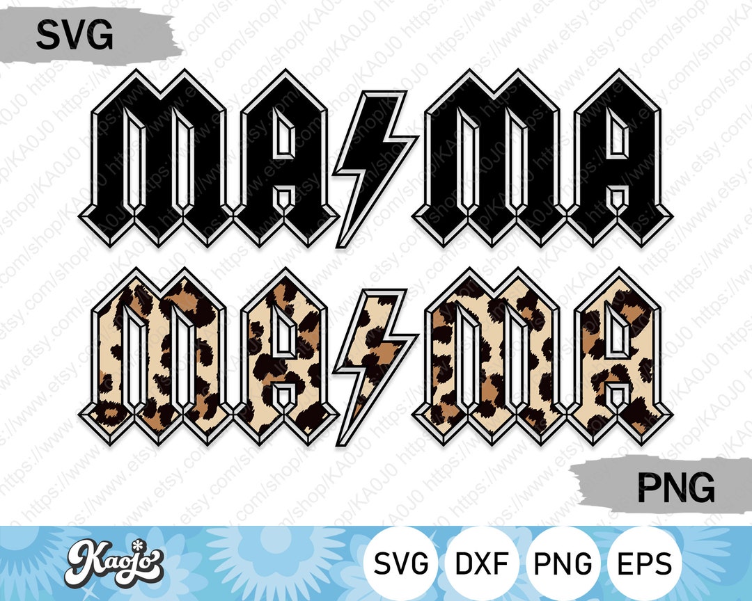 80s Rock N Roll Mama Lightning Bolt Svg, Retro Leopard Mama Rocker Svg ...
