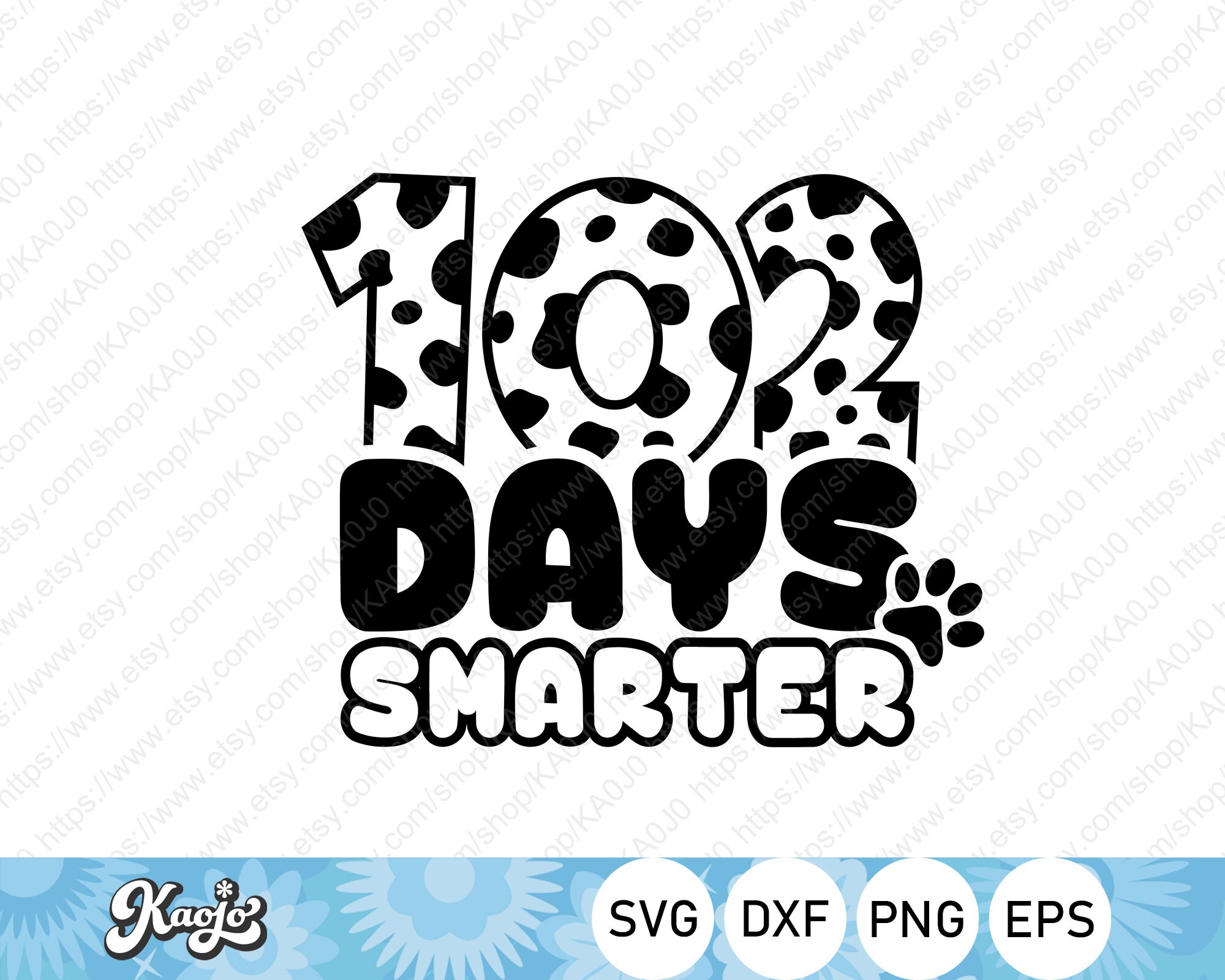 102 Days Smarter SVG 100th Day Smarter SVG Teacher Days Dog | Etsy